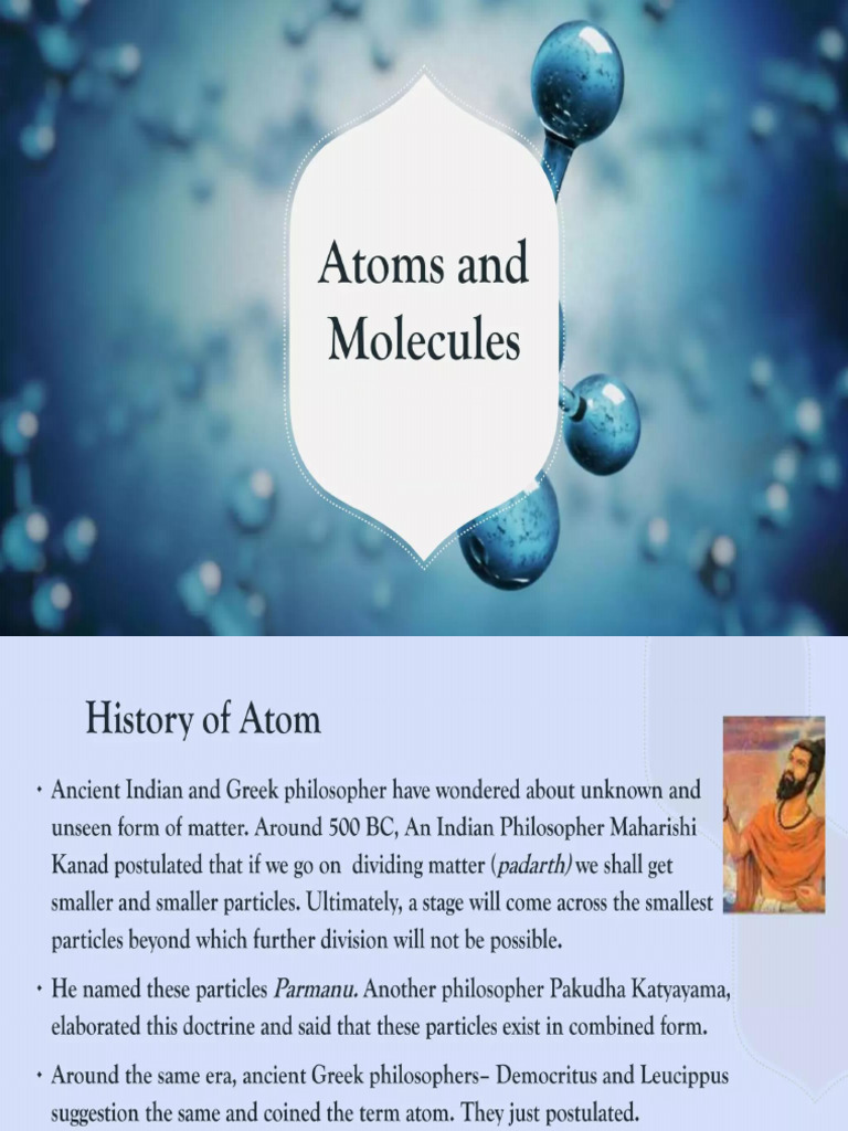 atoms & molecules class IX | PDF