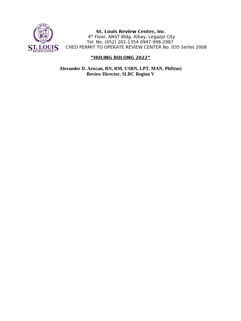 HULING-BULONG-2022 | PDF | Philippines