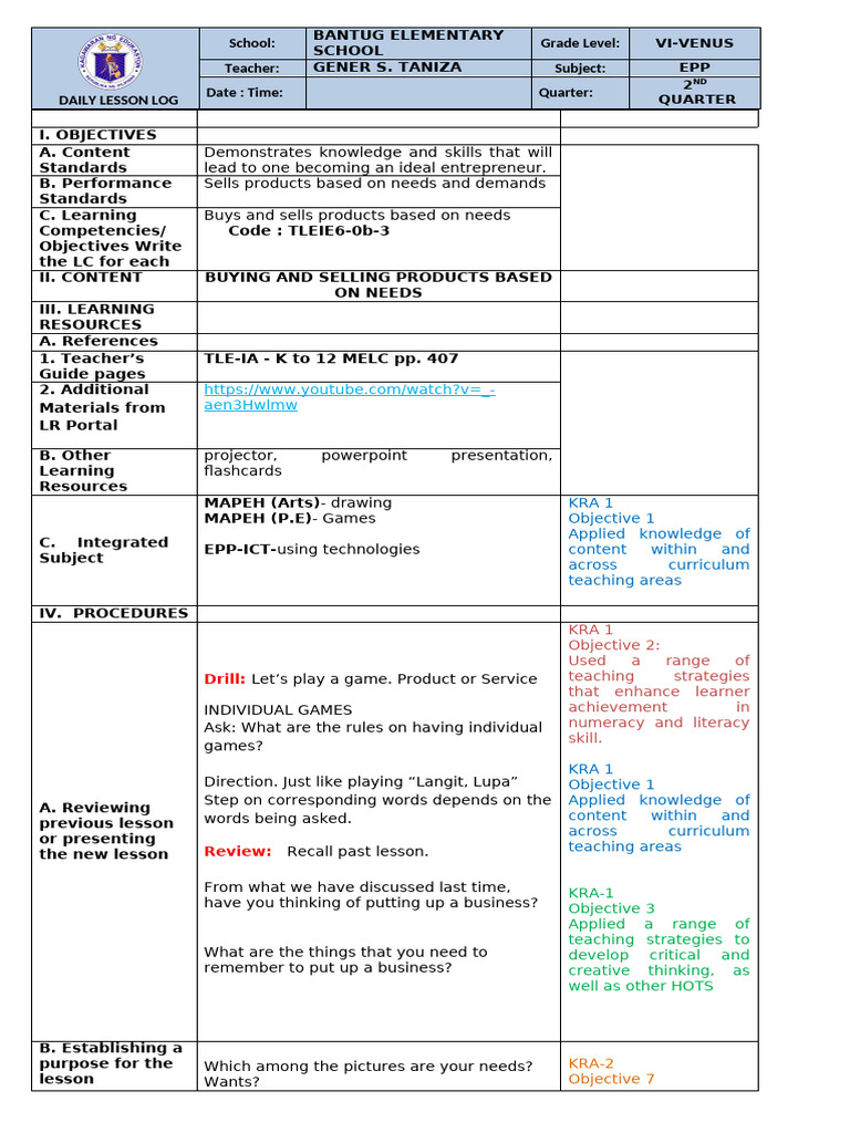 GST-COT-DLP-EPP 2ND-COT | PDF | Behavior Modification | Learning