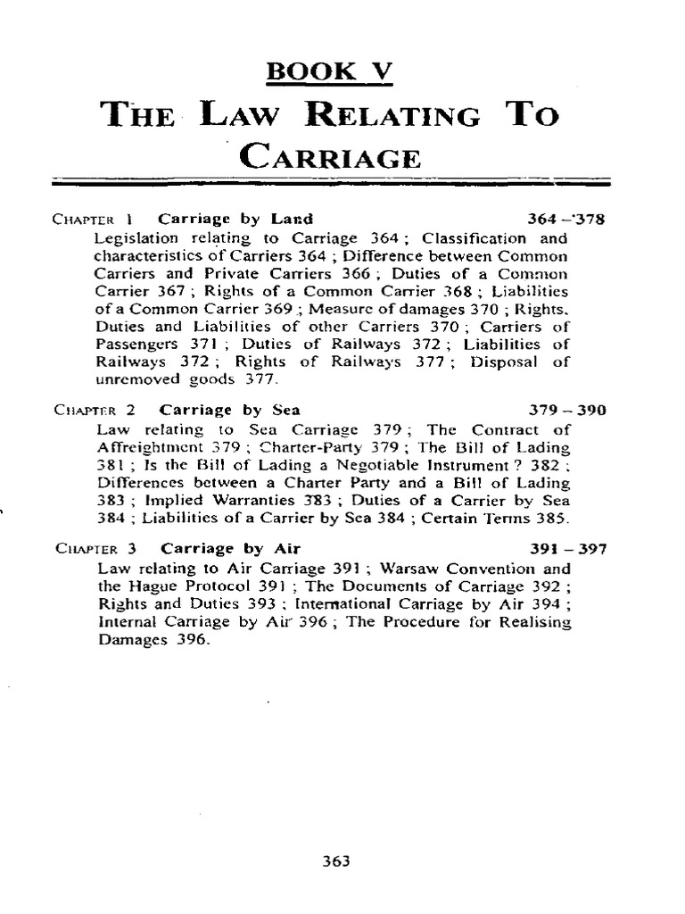 Carriage Law | PDF | Common Carrier | Bill Of Lading