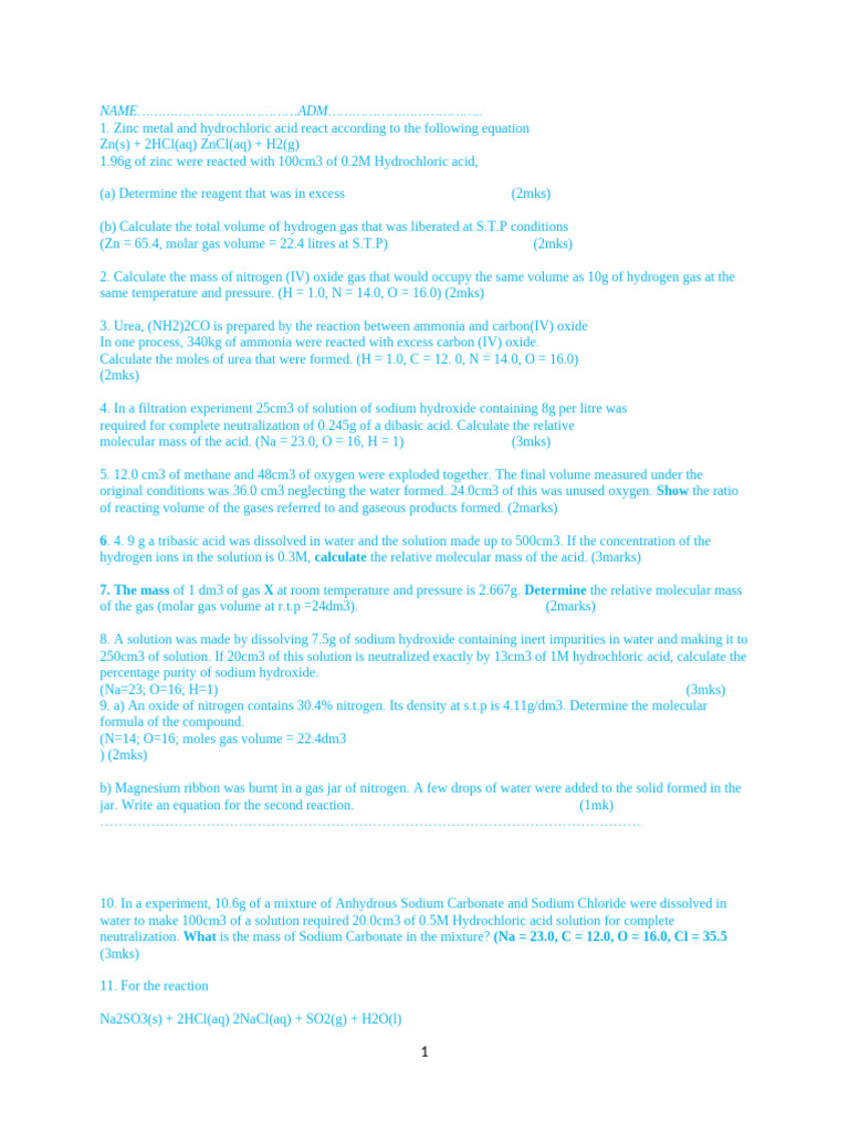 3NE[1] | PDF | Acid | Ammonia