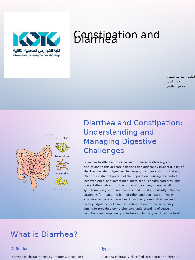 Digestive Health: Diarrhea & Constipation | PDF | Diarrhea | Constipation