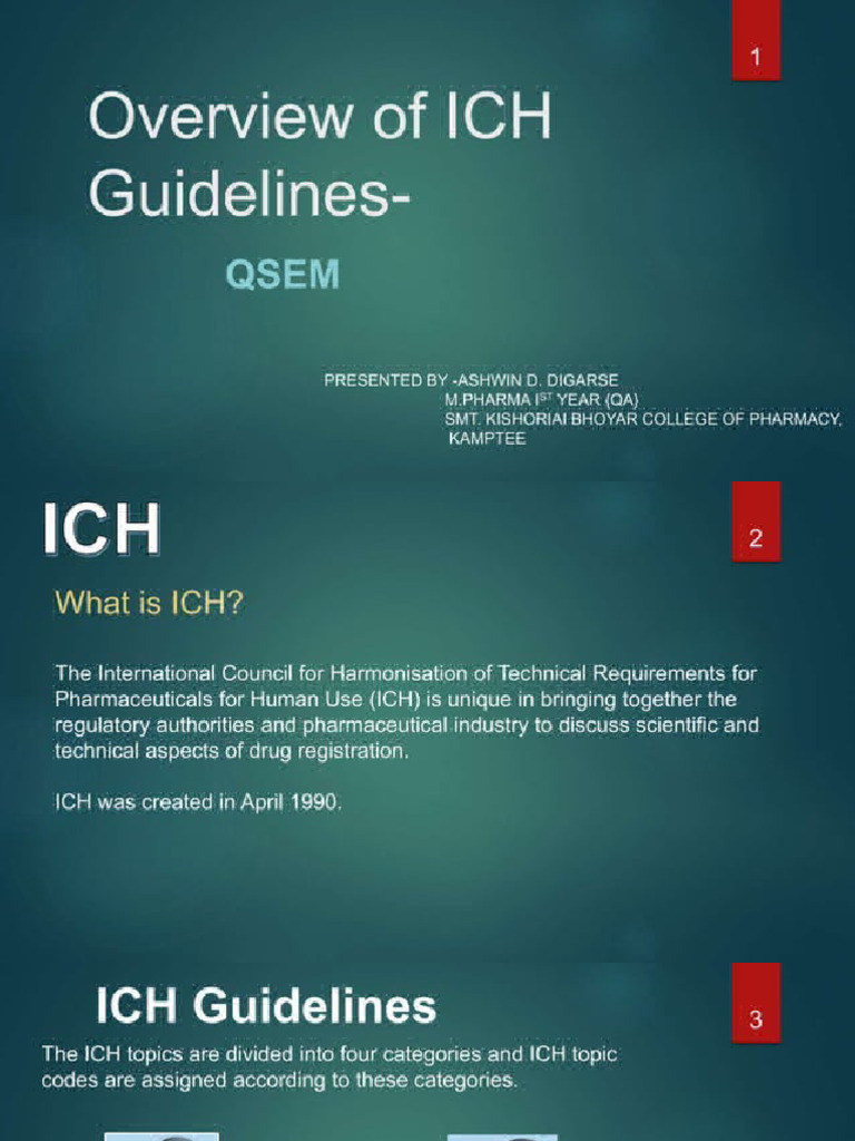 ICH Guidelines Q1-Q10 | PDF