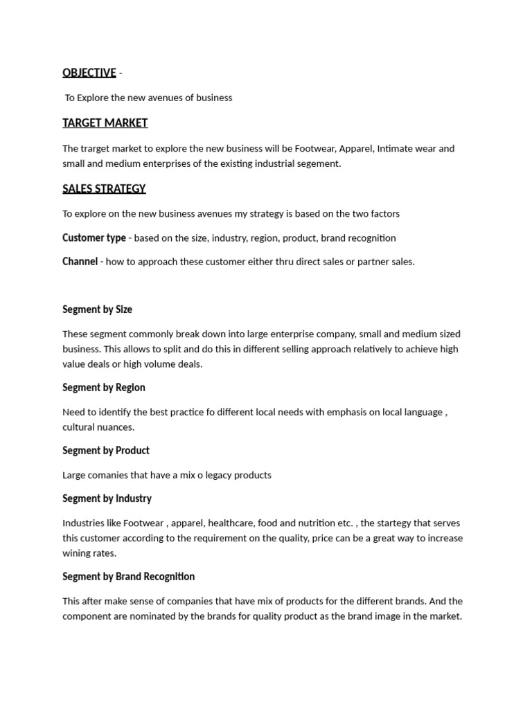 sales strategy | PDF