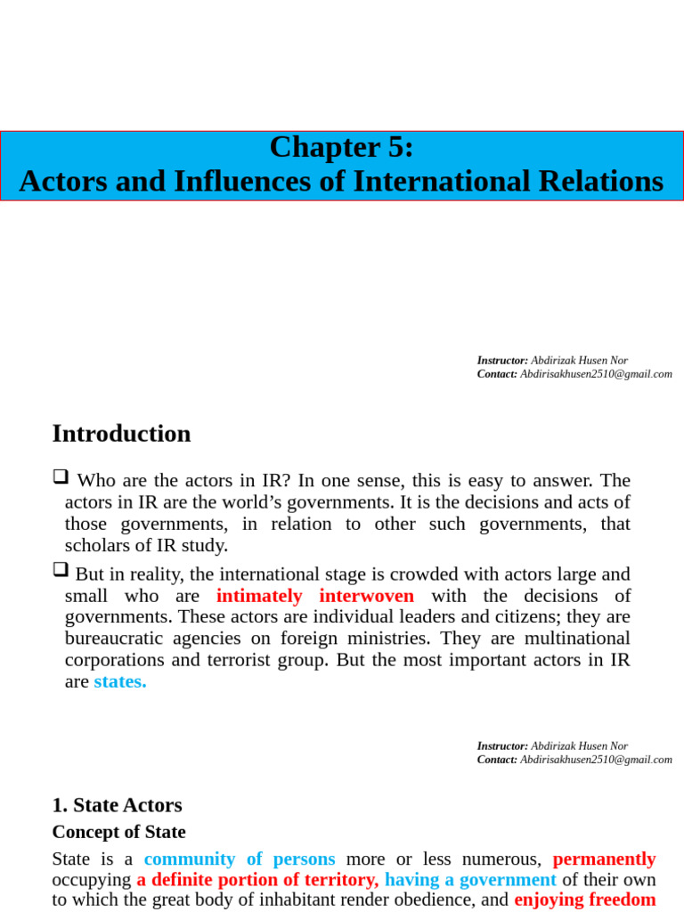 Actors in International Relations Explained | PDF | Multinational ...