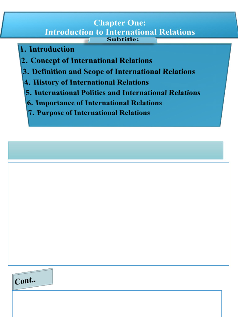Chapter One Intro. to IR | PDF | International Relations | International Law