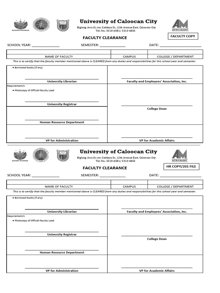 Faculty-Clearance-Form | PDF | Academic Institutions | Libraries
