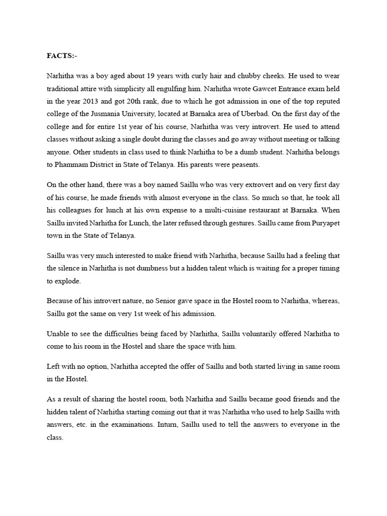 Assignment To Students On Plaint and Written Statement | PDF