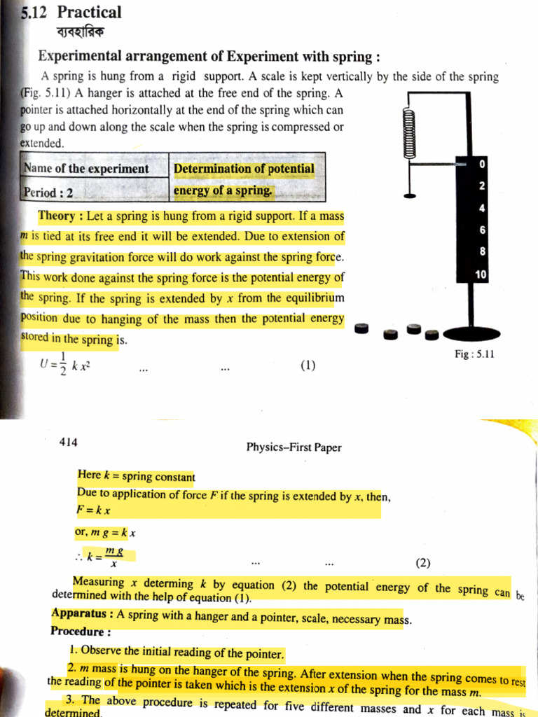 4 Determination of Potential Energy of A Spring | PDF | Force ...