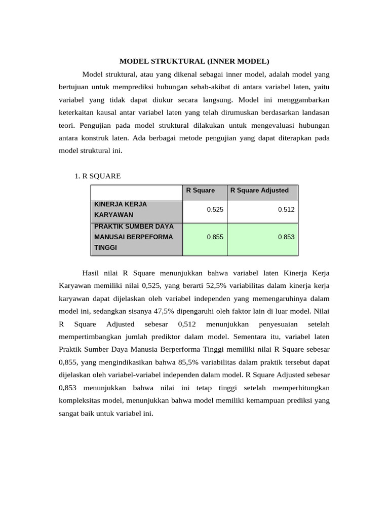 Analisis Model Struktural Variabel Laten | PDF