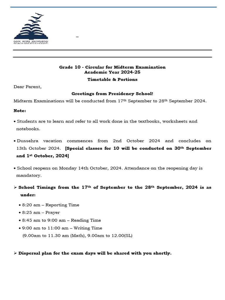 Grade 10 MidTerm Portions 202425 | PDF | Chemistry | Trigonometric Functions