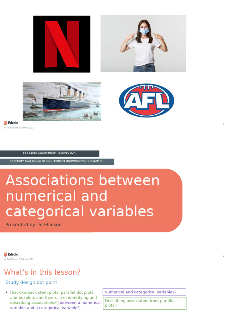 Lesson Slides - 2B Associations Between Numerical and Categorical ...