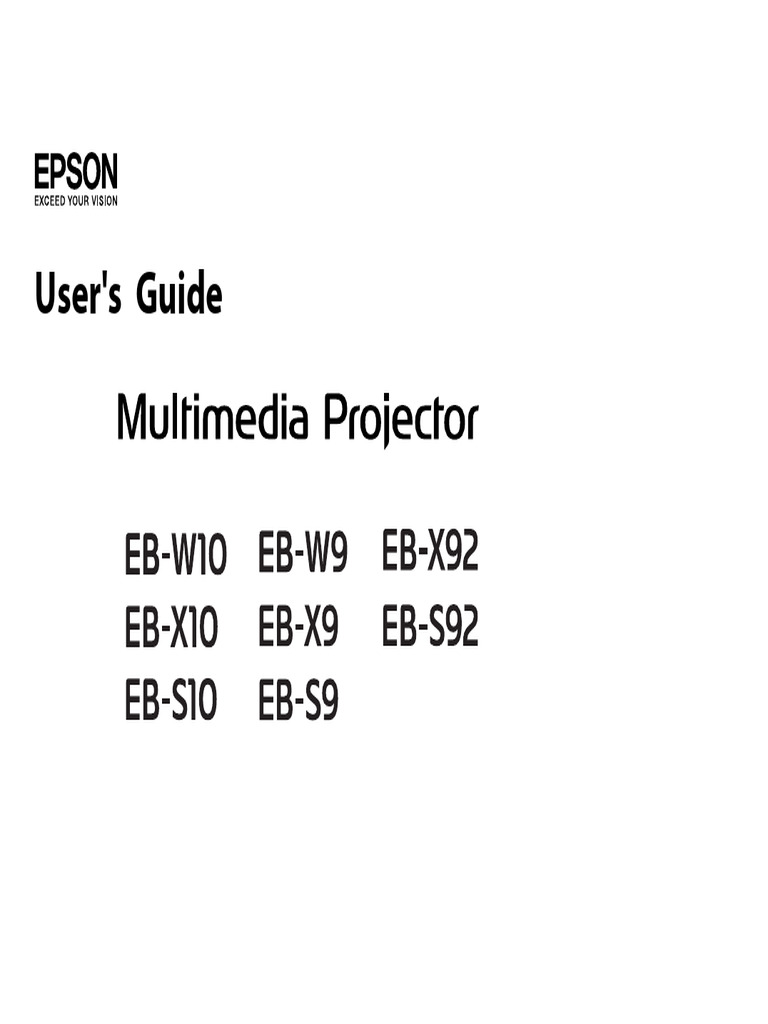 Epson EB-S9 User's Guide | PDF | Computing | Digital Technology
