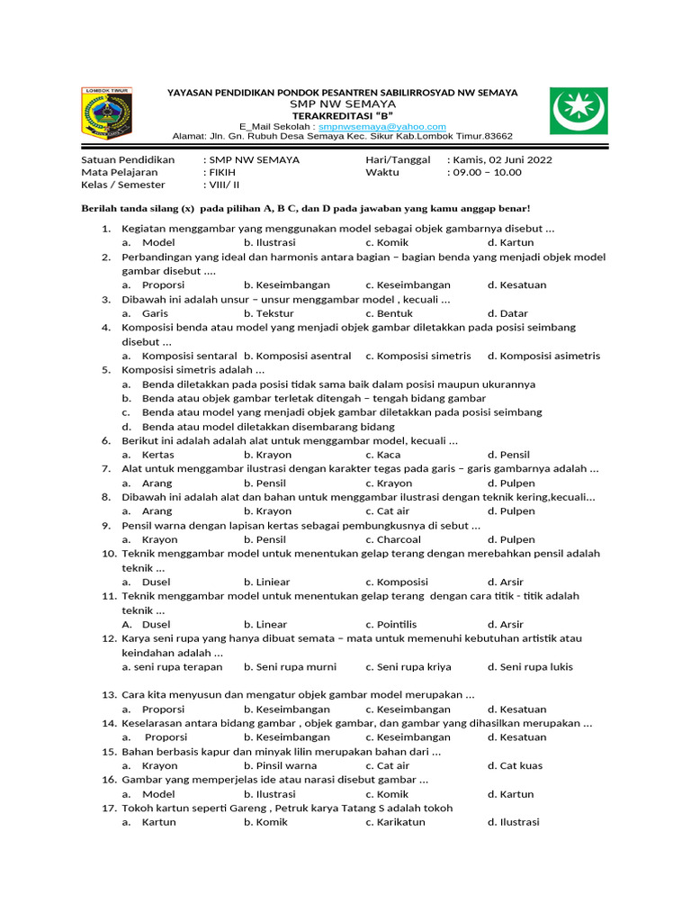 Soal Sbk Kelas II | PDF