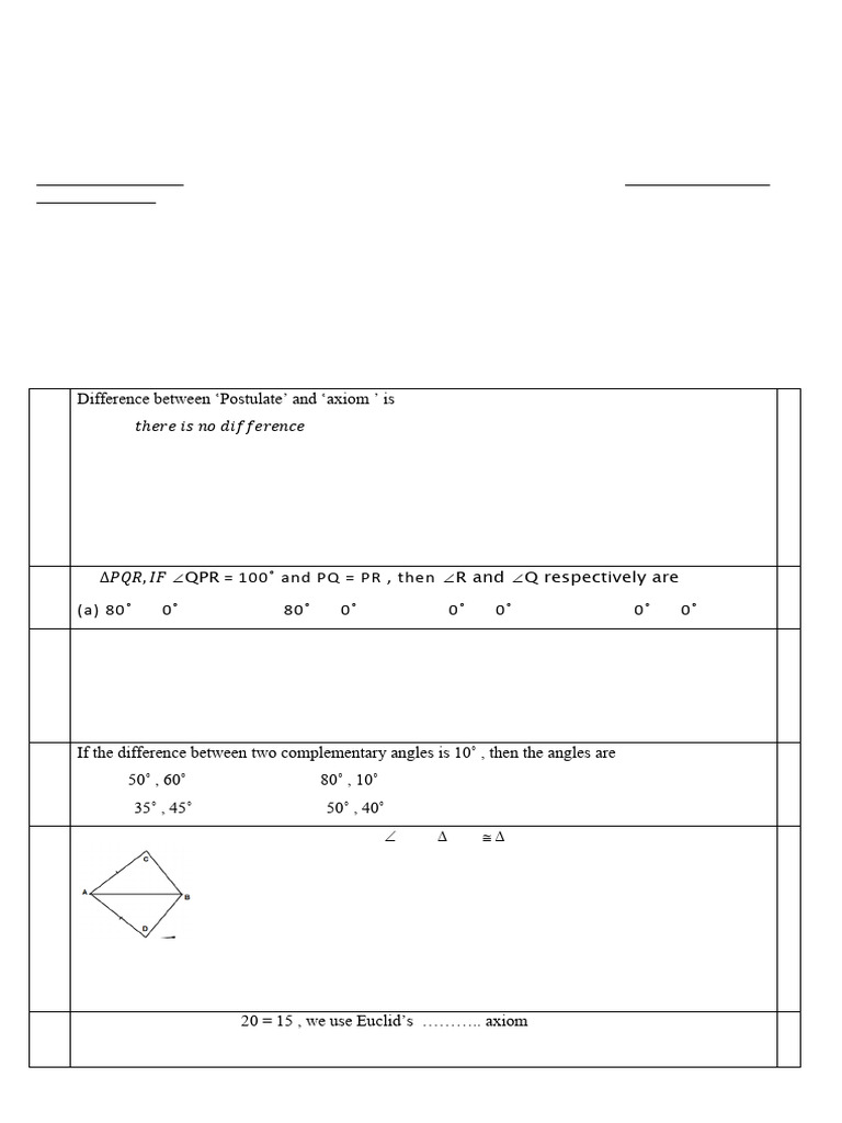 Set 3 PT2 Maths Paper (2024 - 25) | PDF | Axiom | Classical Geometry