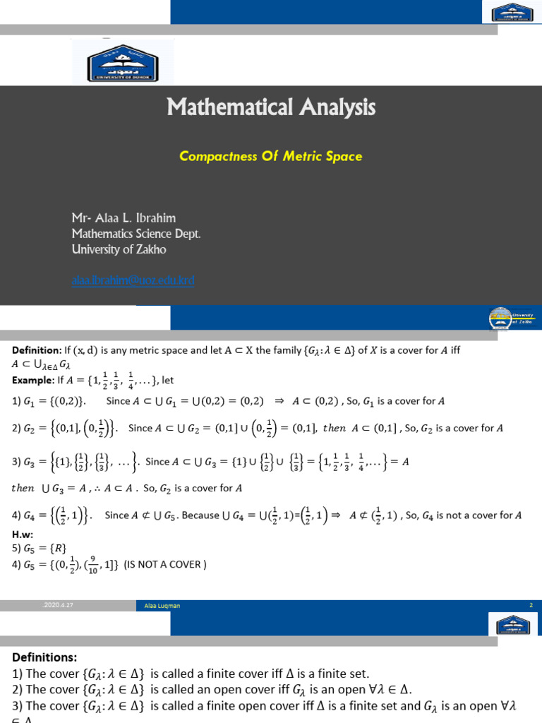 Compactness in Metric Spaces Explained | PDF | Compact Space | Topology