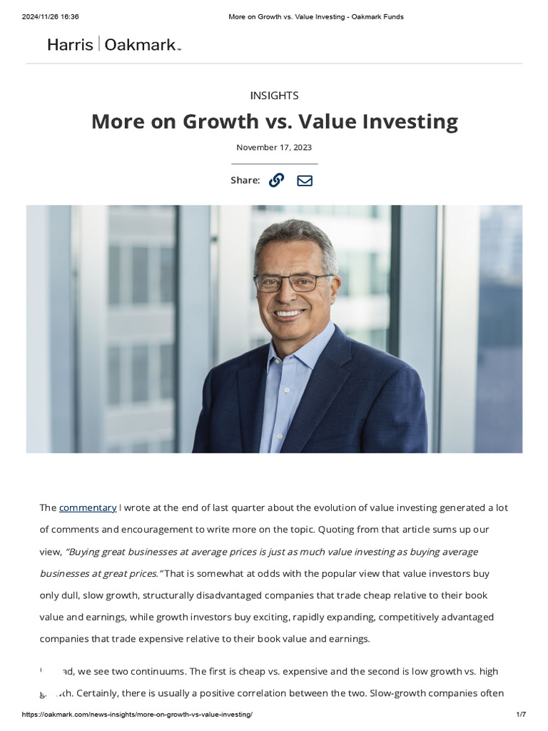 Bill Nygren Commentary | PDF | Investing | Price–Earnings Ratio