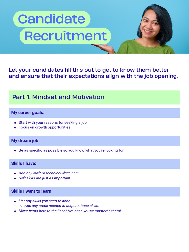 Candidate Recruitment Doc in Blue Green White Professional Style ...