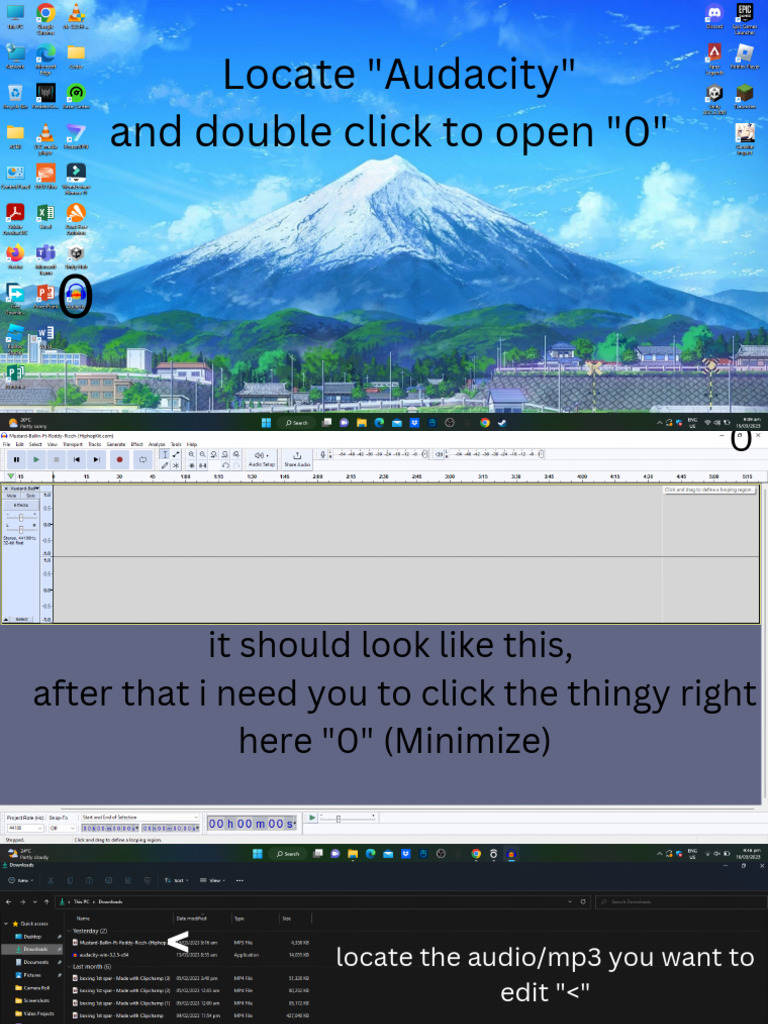 1st Step Locate Audacity and Double Click to Open | PDF