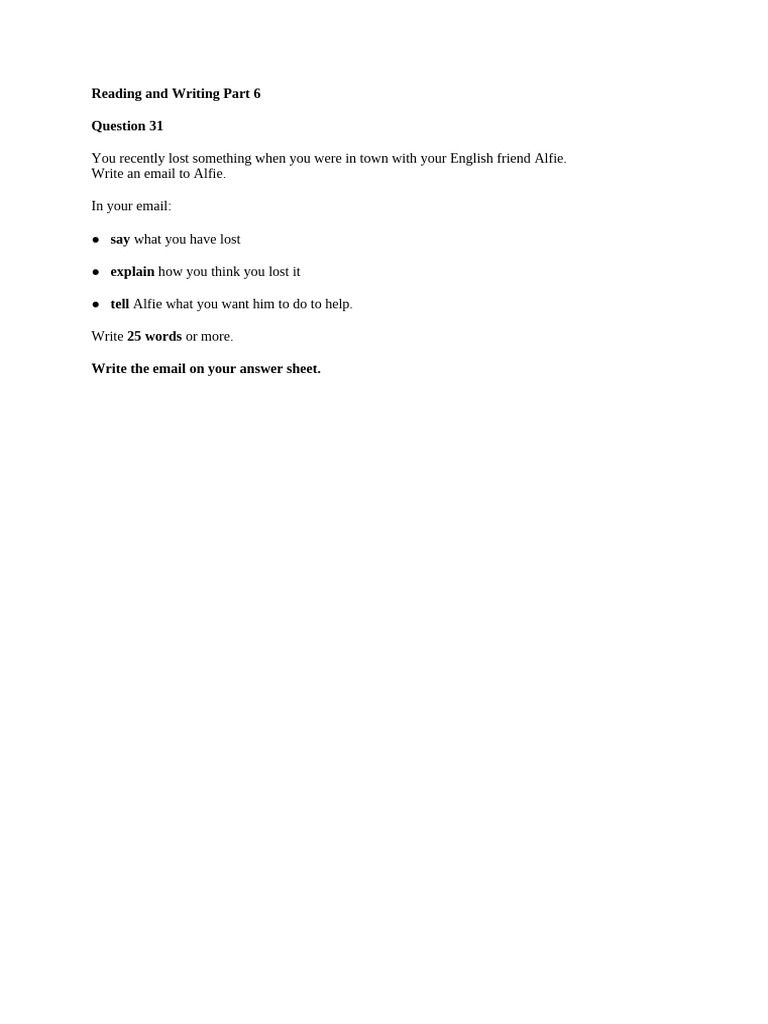K - Writing PART 6 V | PDF