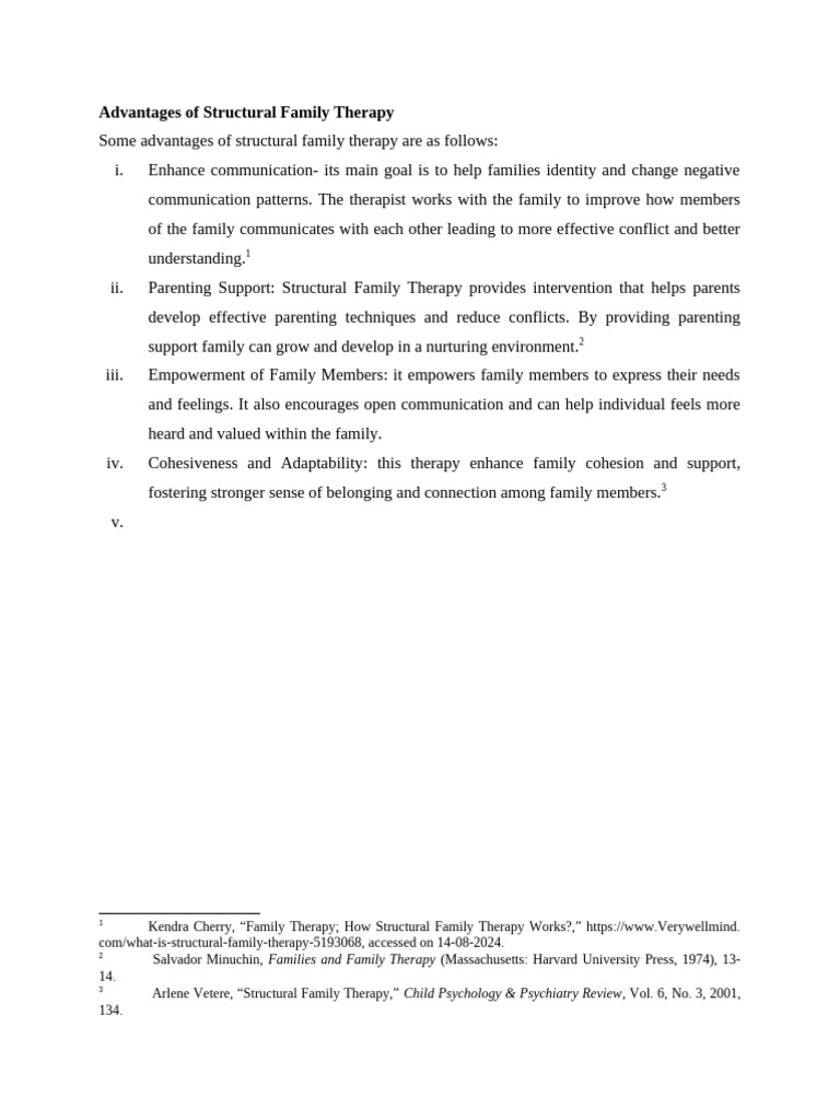 Benefits of Structural Family Therapy | PDF