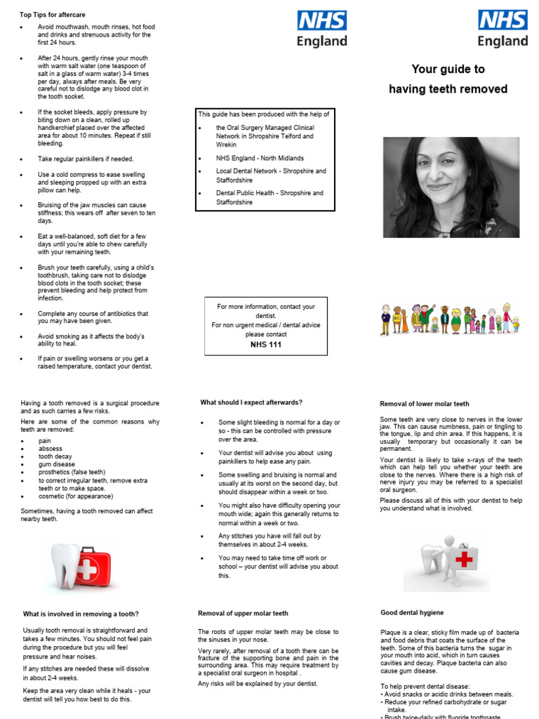 PT Info Leaflet Extractions | PDF | Dentistry | Medical Specialties