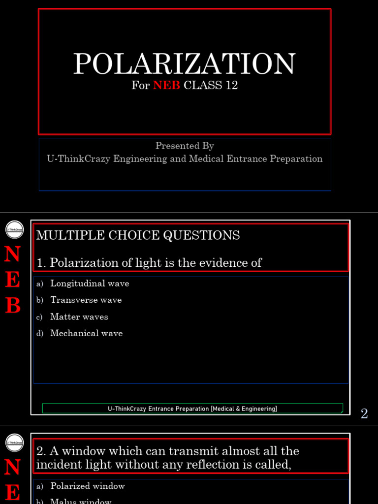 Polarization Pdf Polarization Waves Light