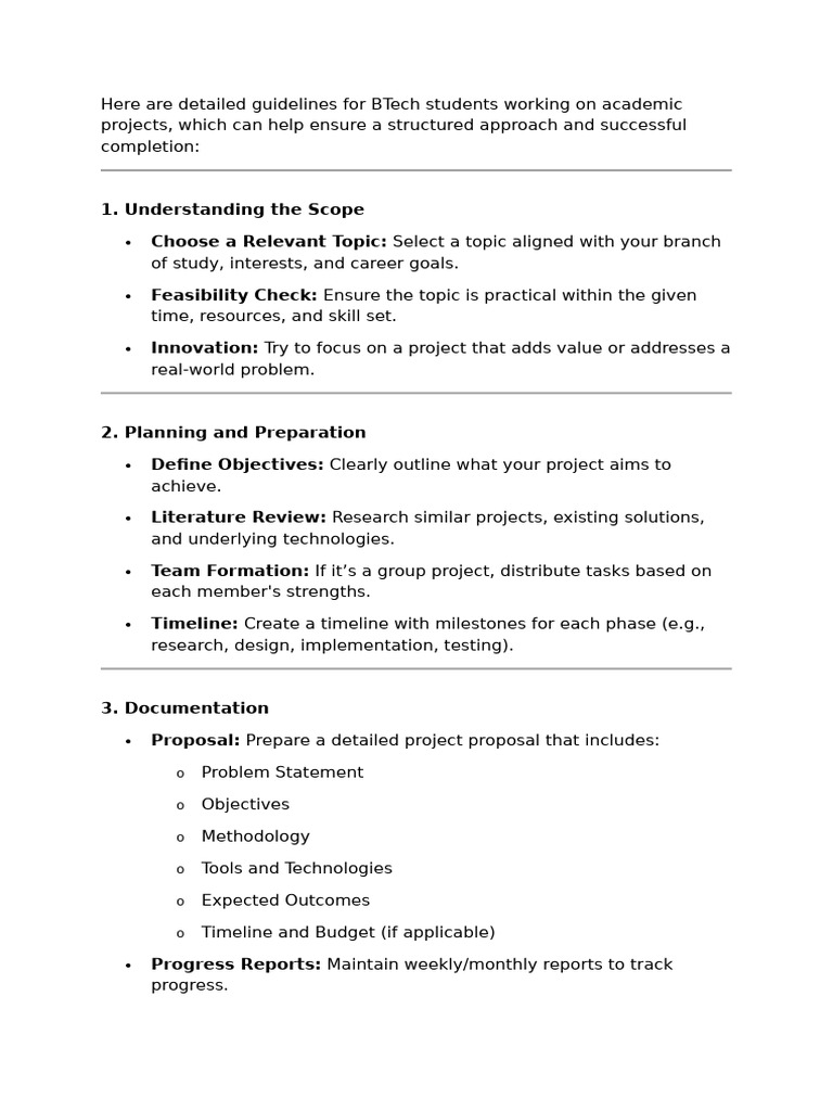 project guidelines | PDF | Computing