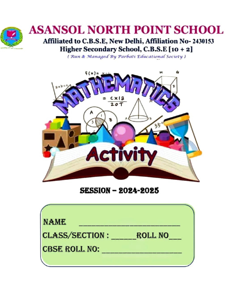 Math Activity Front Page - 24-25 | PDF