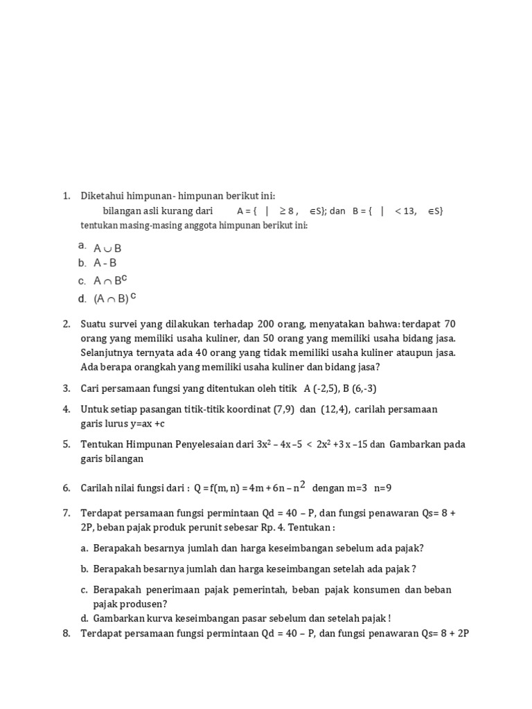 Soal Kuis Ke 1 Mtko 22-23 | PDF