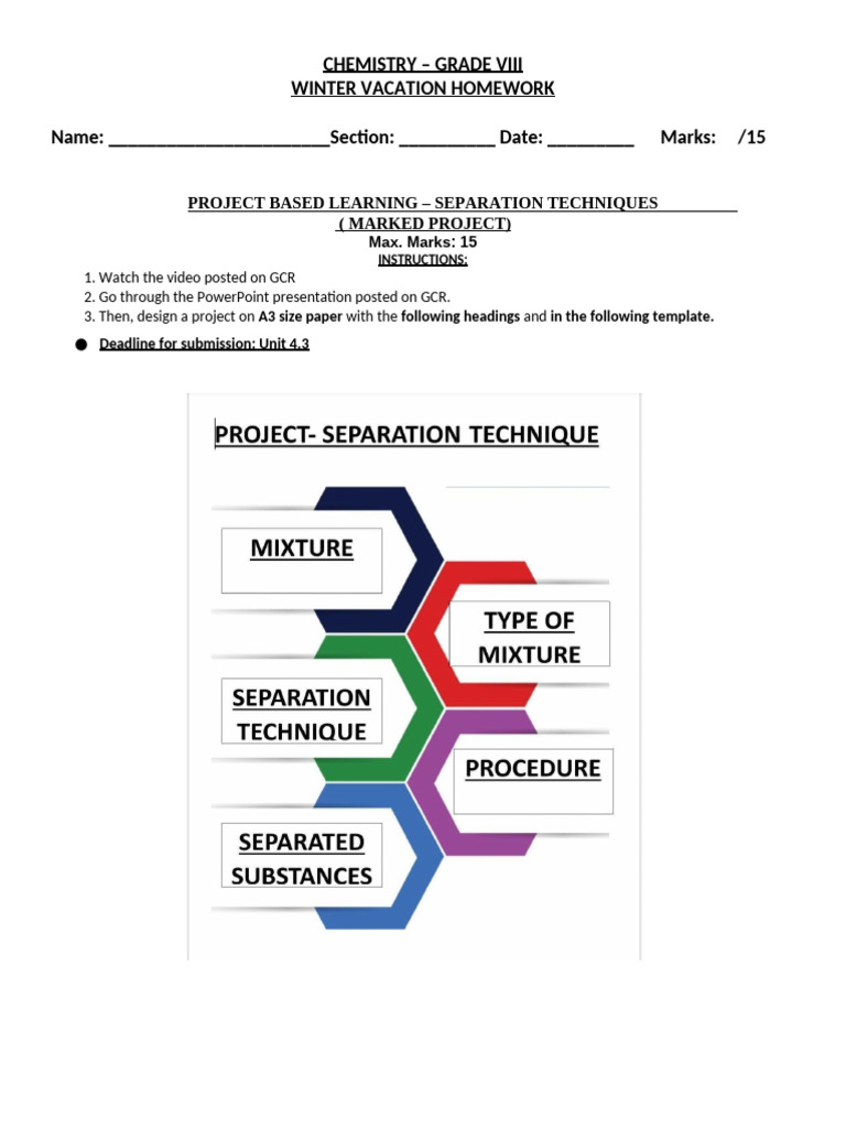 Chem - VIII WINTER BREAK HW | PDF | Mixture