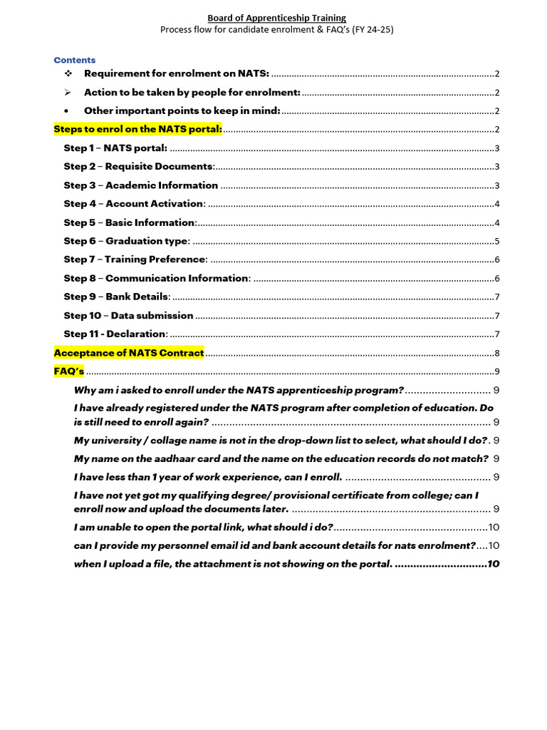 2024-25_Enrolment Process & FAQ's NATS 2.0_01 | PDF