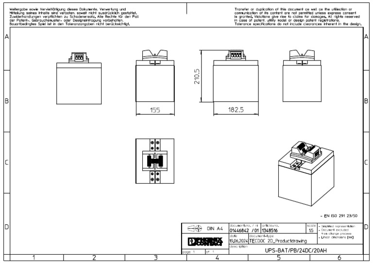 PXC 1348516 01 01 UPS-BAT-PB-24DC-20AH 2D | PDF
