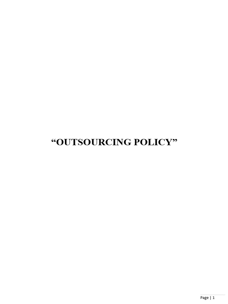 Outsourcing-Policy-15 04 24 | PDF | Outsourcing | Audit
