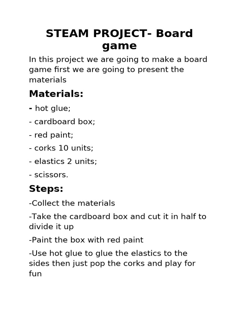 DIY Board Game Project Guide | PDF