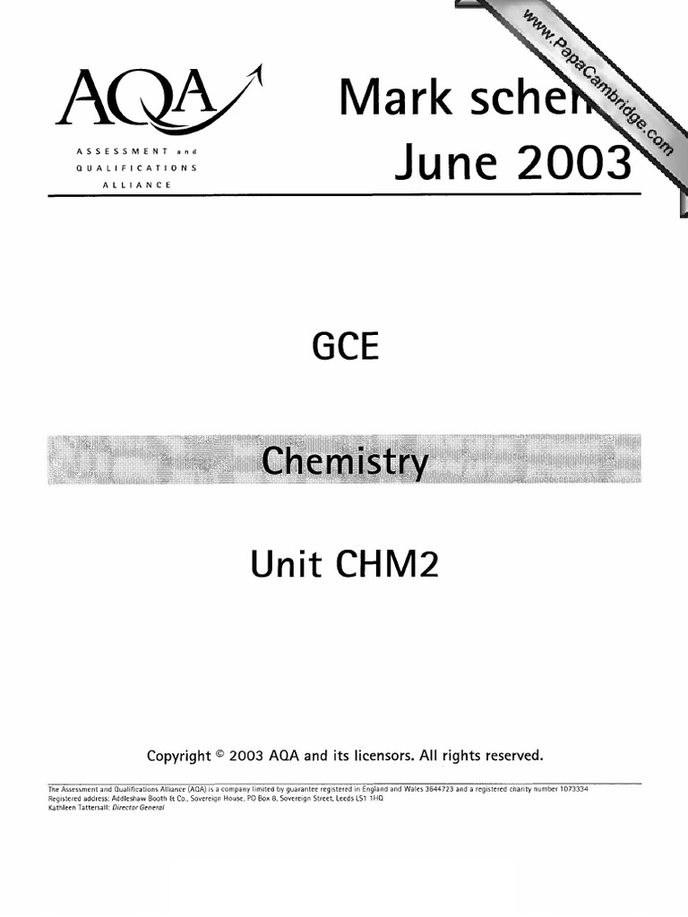 Aqa CHM2 W MS Jun03 | PDF
