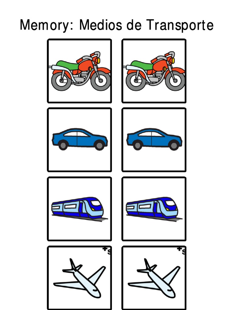 Memory Medios de Transporte | Transporte | Prueba gratuita de 30 días ...