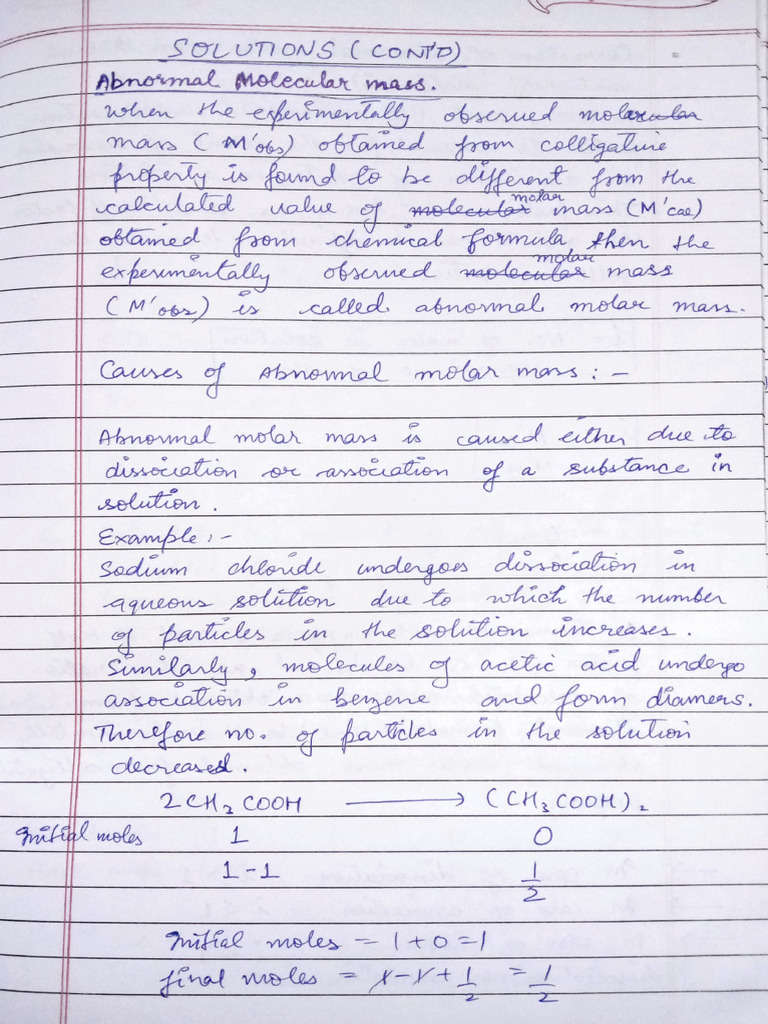 Abnormal Molecular Mass | PDF