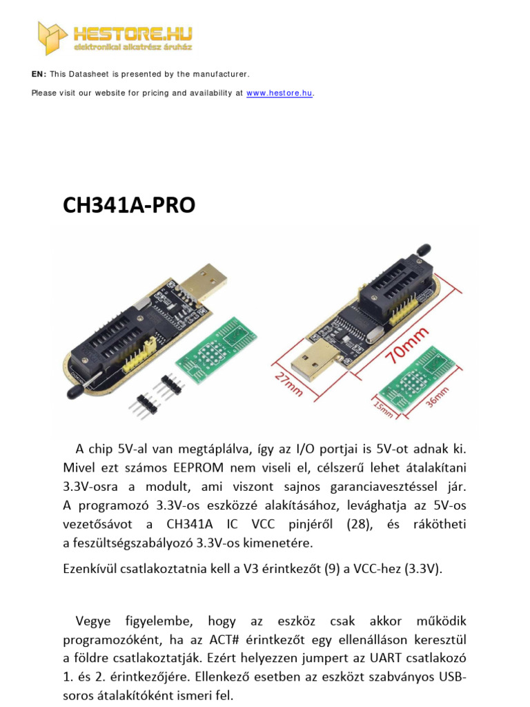 Ch341a-Pro Hu 10041637 | PDF