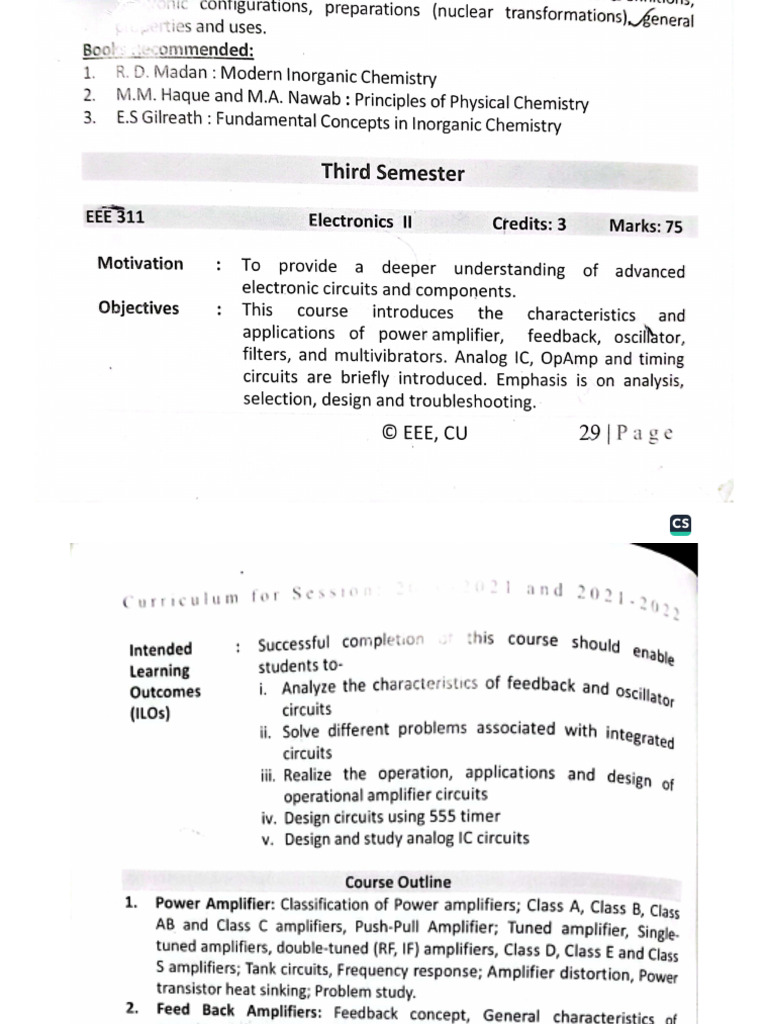 3rd Semester Syllabus | PDF