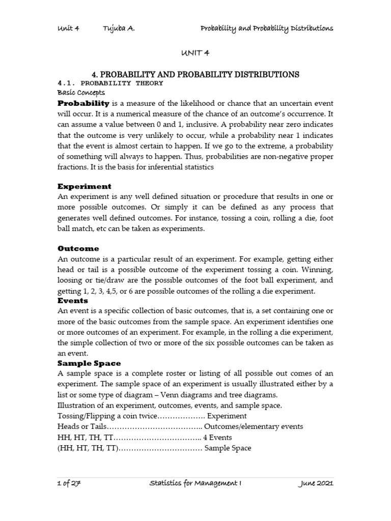 Stat Chapter 4 | PDF | Probability Distribution | Random Variable