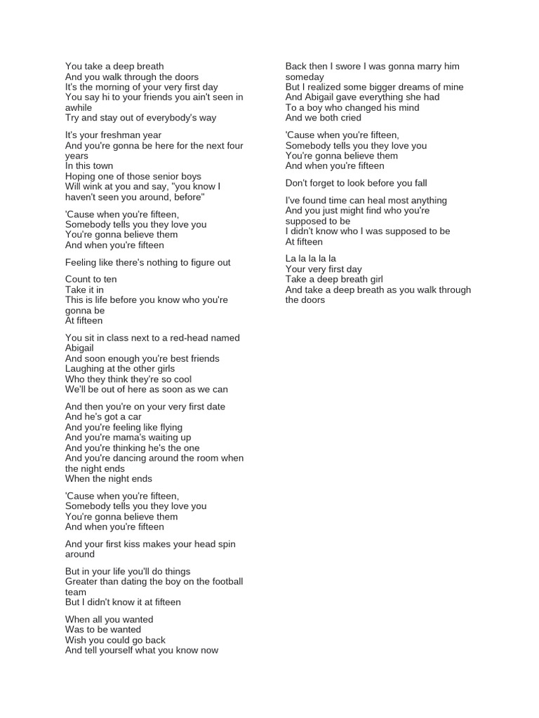 Reflections on Being Fifteen | PDF