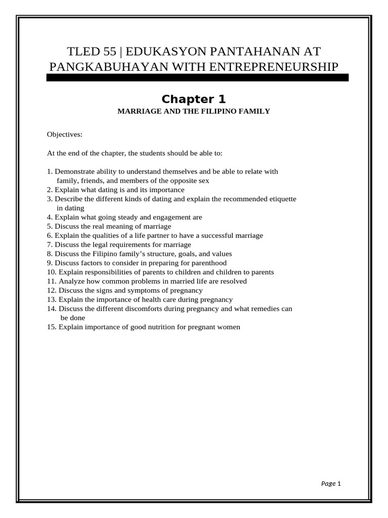 TLED 55 Part 1 Chapter 1 | PDF | Pregnancy | Sibling