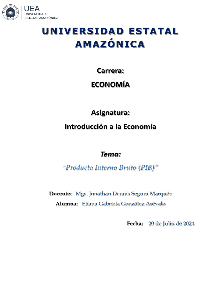 Pib (Producto Interno Bruto) | PDF | Producto Interno Bruto | Crecimiento económico