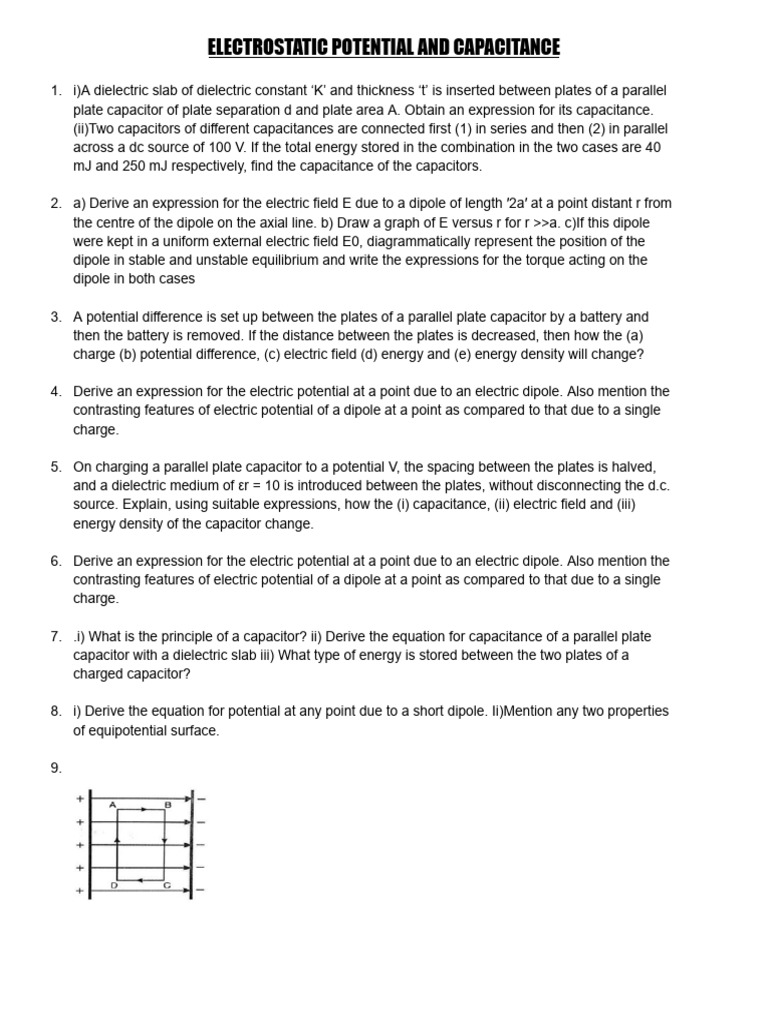 Electrostatic Potential and Capacitance-1 | PDF | Capacitor | Capacitance