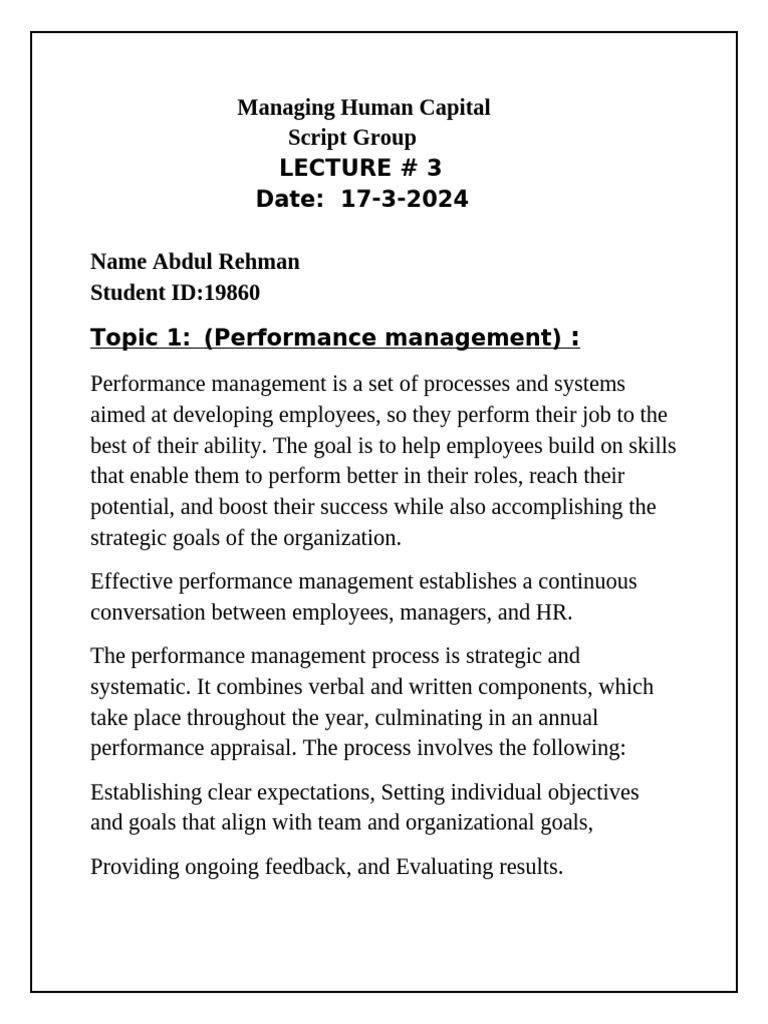 HRM Script Lecture 3 | PDF | Cost Of Living | Human Resource Management