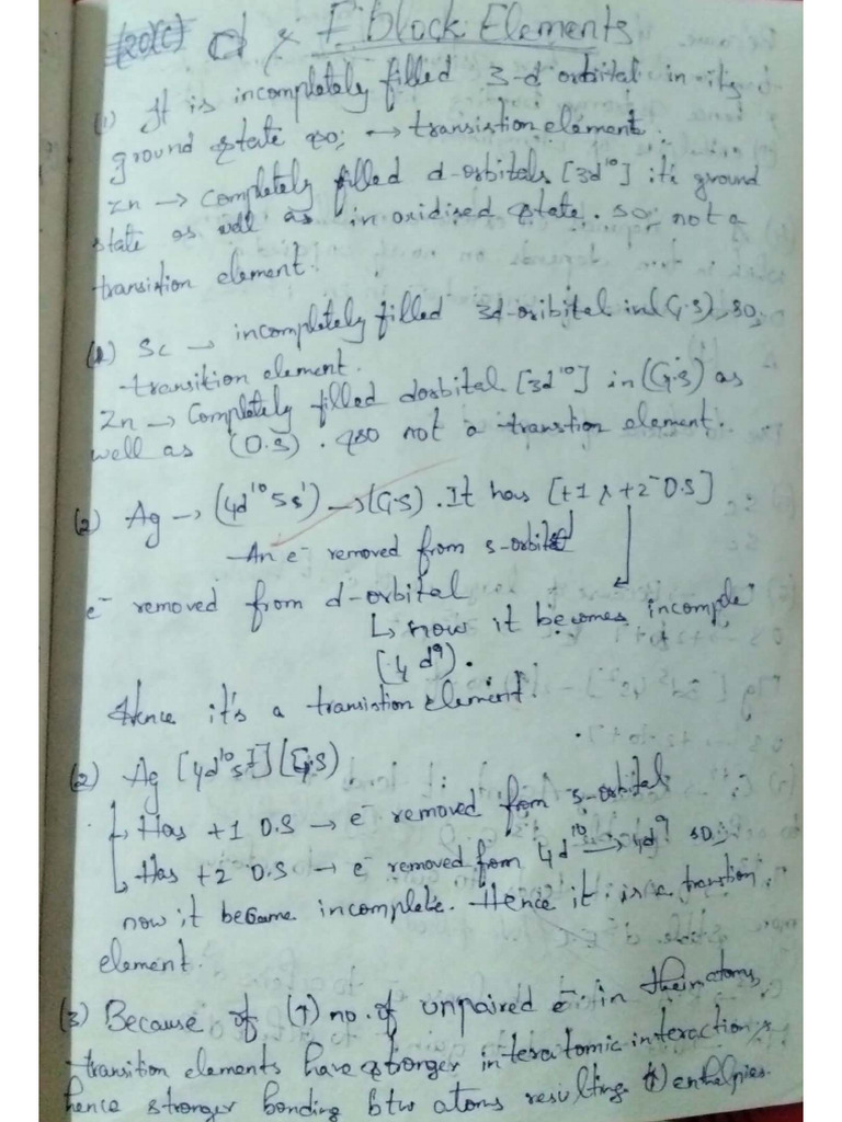 D and F Block Elements and Coordination Compounds | PDF