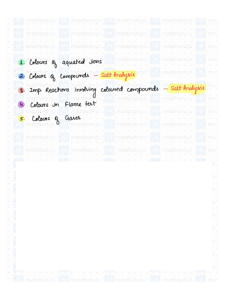 Colour of All Inorganic Compounds | PDF