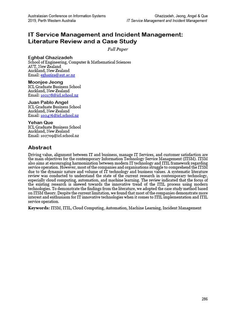 IT Service Management | PDF | It Service Management | Systematic Review
