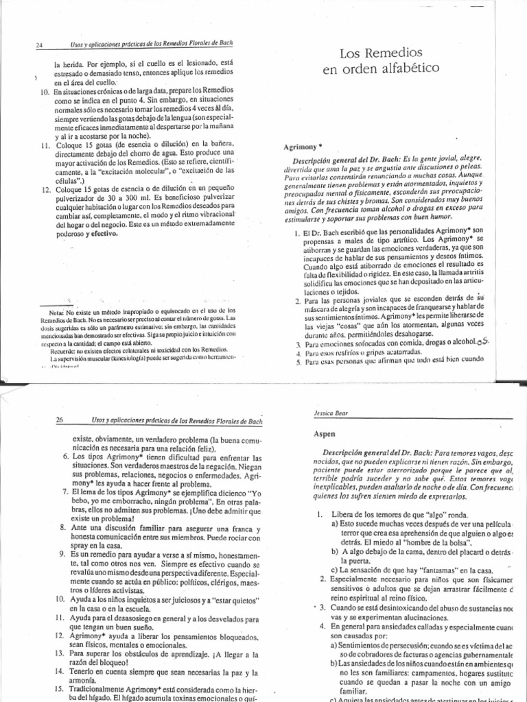 Jessica Bear - Usos y Aplicaciones - REMEDIOS en Orden Alfabetico - P | PDF